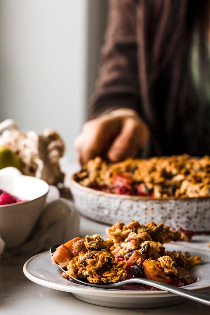 全素蘋果覆盆莓烤酥 (無麩質) Vegan Apple Raspberry Crumble - Barrel Leaf 桶子葉