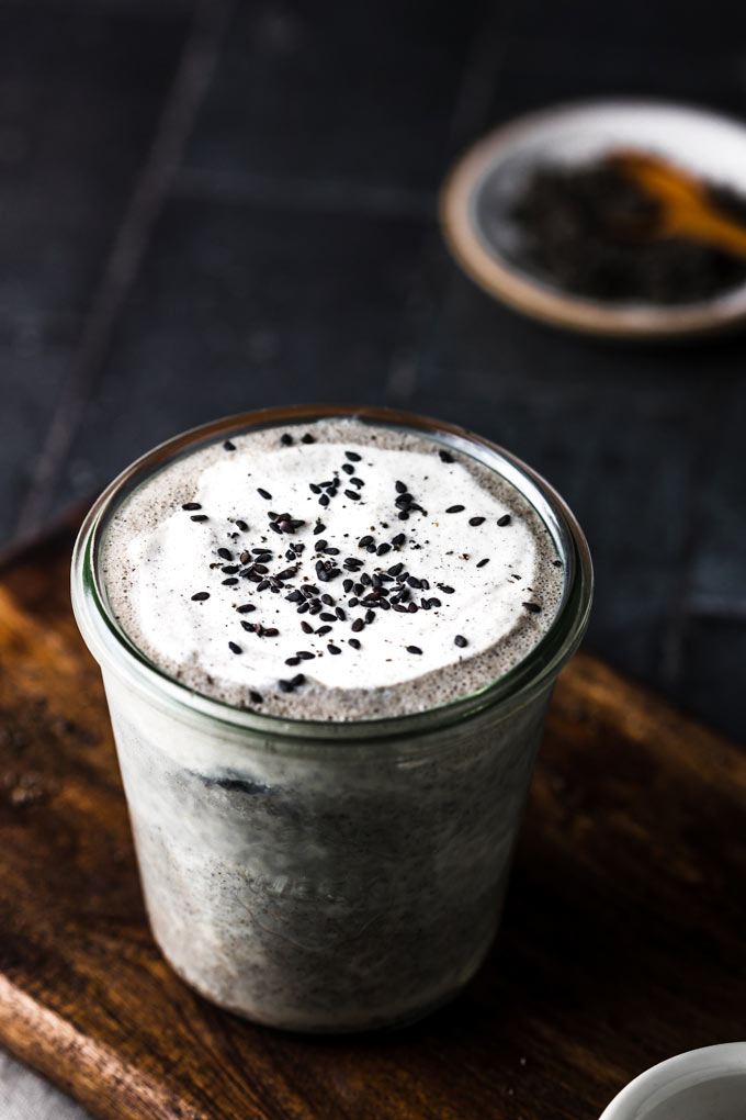 香濃黑芝麻豆奶拿鐵 (冰熱皆宜！無糖) Black Sesame Soy Latte - Barrel Leaf 桶子葉