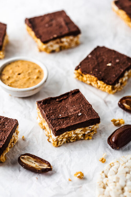No-Bake Chocolate Fudge Rice Cake Bars - Barrel Leaf 桶子葉