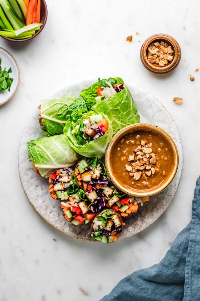 Vegan Vietnamese Spring Rolls with Peanut Sauce - Barrel Leaf 桶子葉