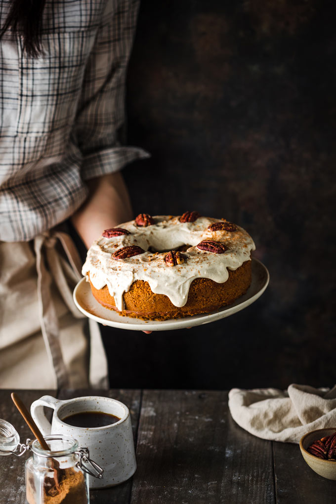Healthy Vegan Pumpkin Cake with Cinnamon Cashew Cream (Gluten-Free ...