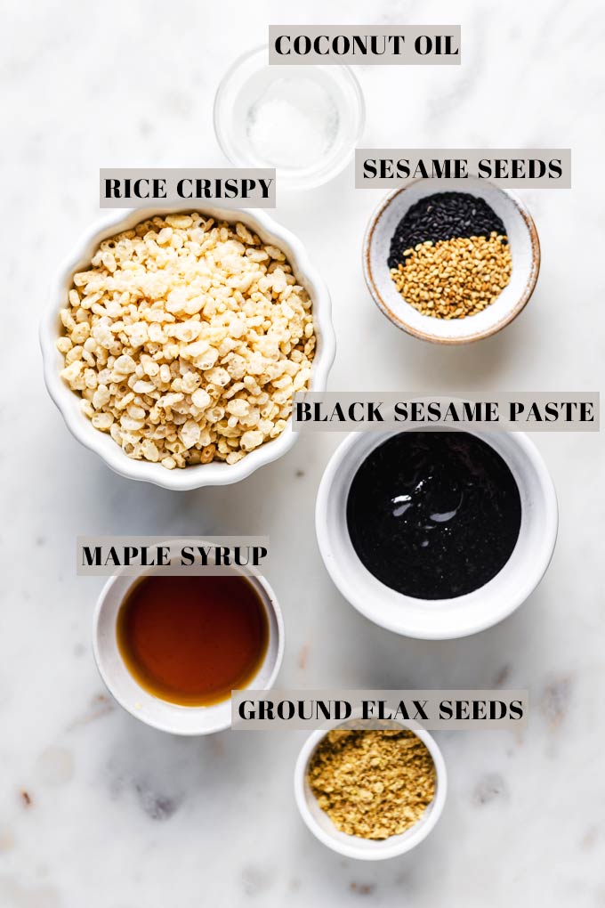 Black Sesame Rice Crispy Treats (Nut-Free, No-Bake) - Barrel Leaf